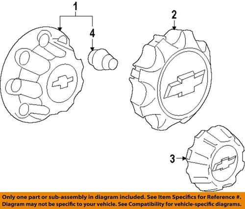 2011-2017 Chevrolet Silverado 2500HD 3500HD Silver Center Hub Cap GM ...