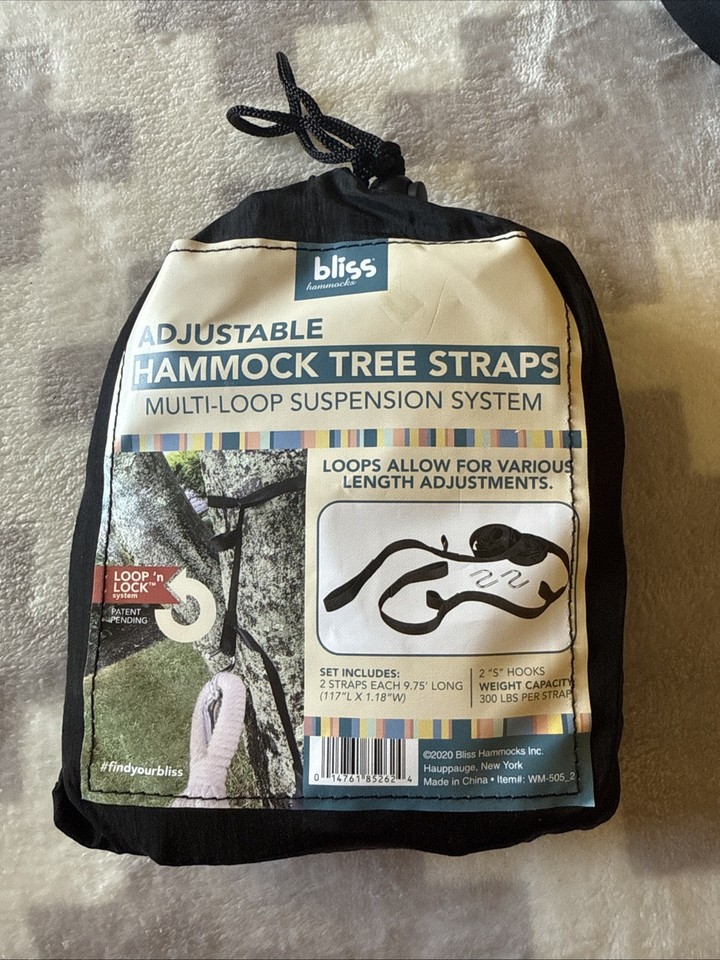 Bliss Hammocks Adjustable Hammock Tree Straps Multi-Loop Suspension ...