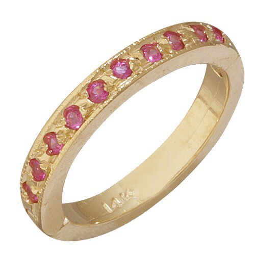 14k Yellow Gold Pink Sapphire Toe Ring comfort Size 1.50 - 5 | eBay