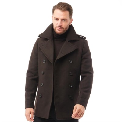 Feraud Short Wool Reefer Jacket Black Large TD036 KK 02 | eBay UK