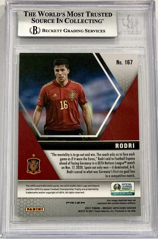 2021-21 Panini Mosaic UEFA #167 RODRI REACTIVE GOLD BGS 9 MINT | eBay