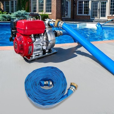 50ft Layflat Hose PVC Water Delivery Discharge Pipe Pump Lay Flat ...