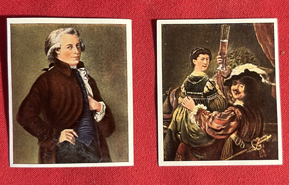 1934 ECKSTEIN-HALPAUS-GREATS OF WORLD HISTORY-4 CARDS-BEETHOVEN-MOZART ...