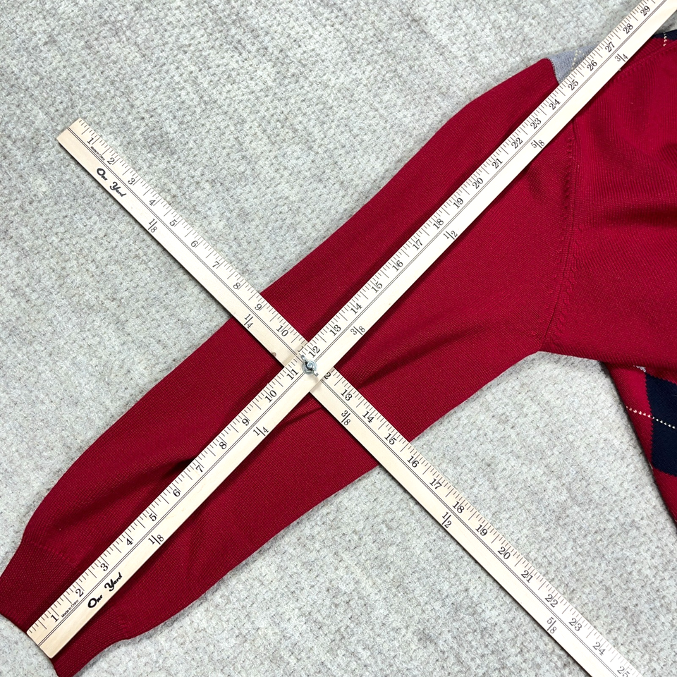 Brooks Brothers Sweater Men Large Red Blue Diamond Fine Merino Wool ...