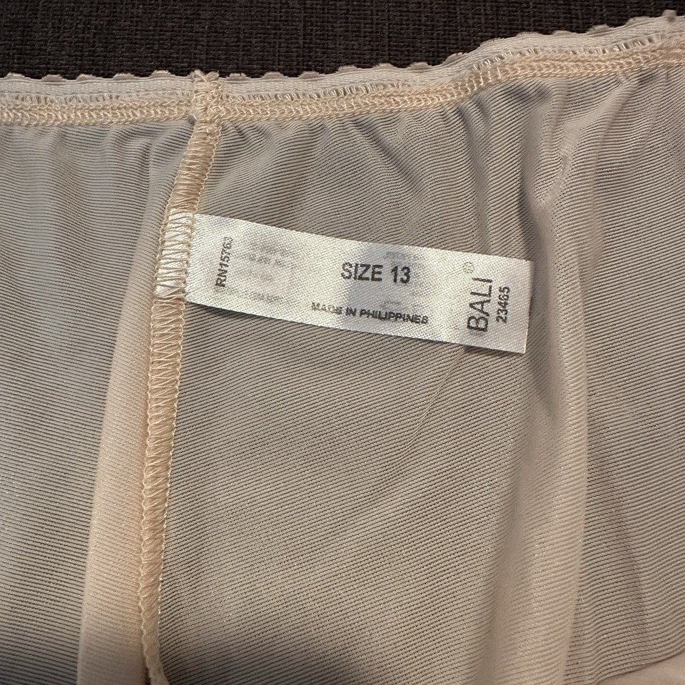 3 Pair Vintage Bali 23465 Sand Beige Nylon Satin Full Cut Brief Panties ...