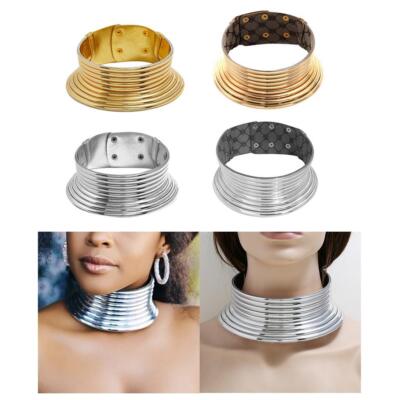 African Gothic Big Choker Collar Metal Wide Choker Necklace Friends ...