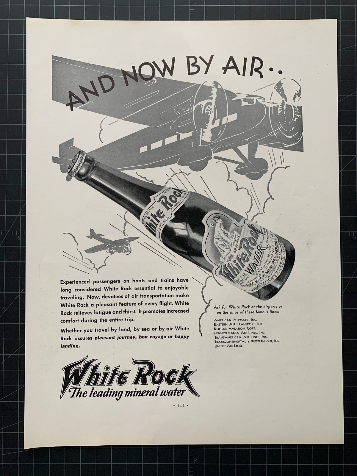 Vintage 1932 White Rock Sparkling Water Print Ad | eBay