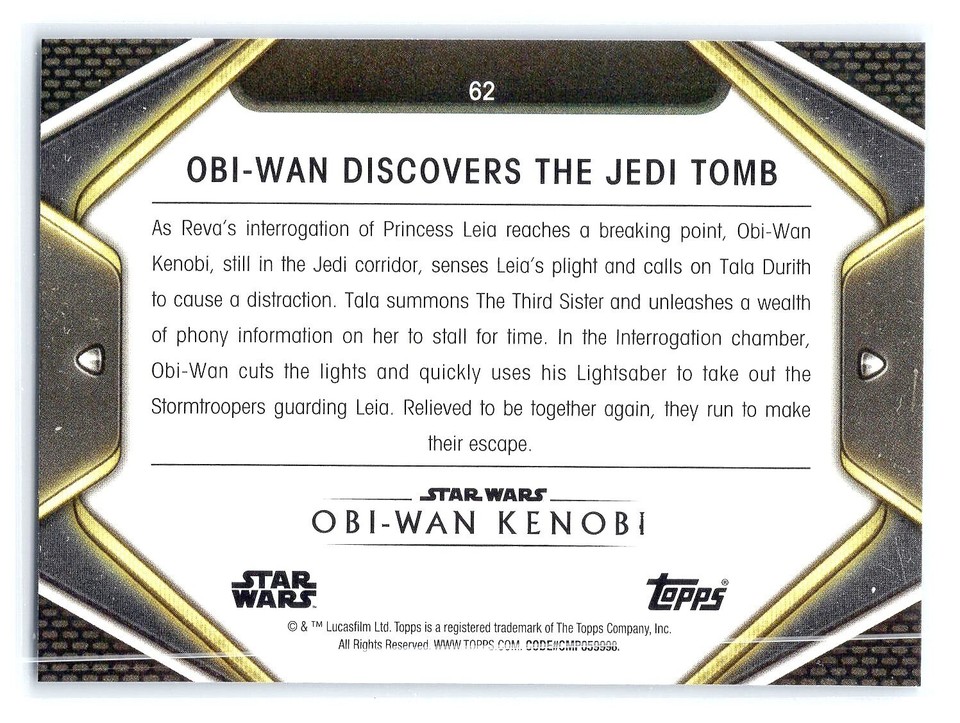The Jedi Tomb #62 Purple Parallel - 2023 TOPPS STAR WARS OBI-WAN KENOBI ...