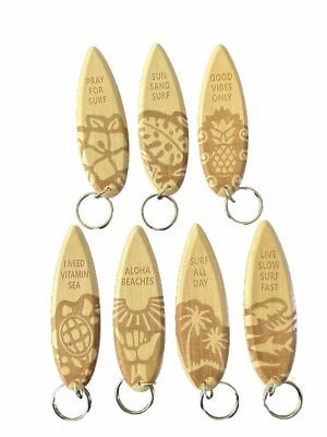 Wooden Surfboard Keychains, 7 Piece Set. | eBay