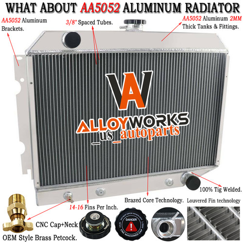 26" W 3-Row Radiator For 1968-74 Plymouth Road Runner/ Dodge Charger ...