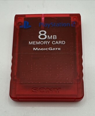 Sony Playstation 2 PS2 Official OEM MagicGate Red 8mb Memory Card ...