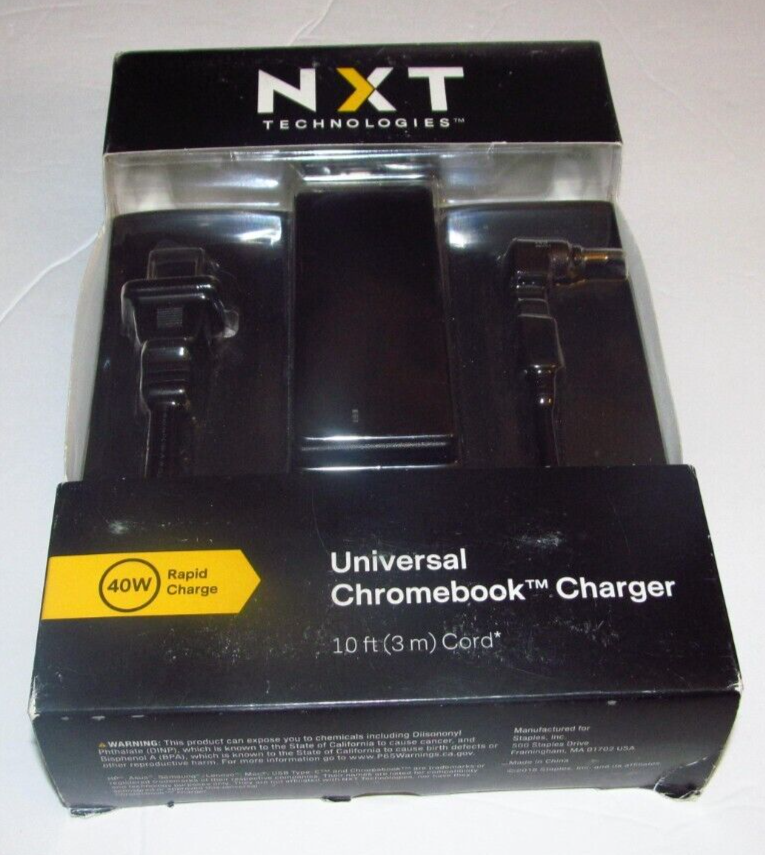 NXT Technologies ~ Universal Chromebook Charger NX54325 w/ 10 ft Cord ...