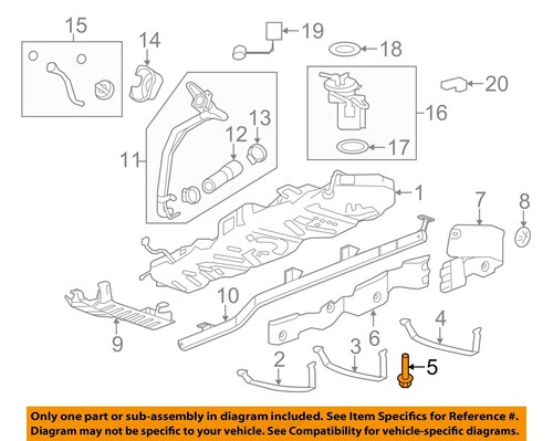 GM OEM Fuel Gas Tank-Support Strap Bolt 11588741 | eBay