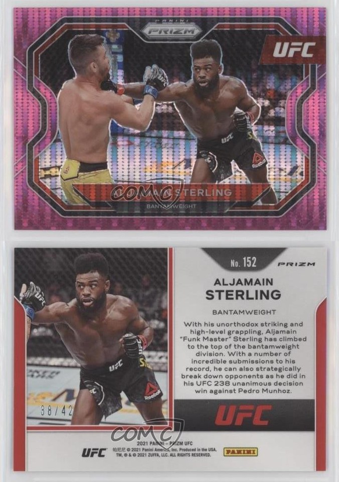 2021 Panini Prizm UFC Pink Pulsar Prizm 38/42 Aljamain Sterling #152 ...