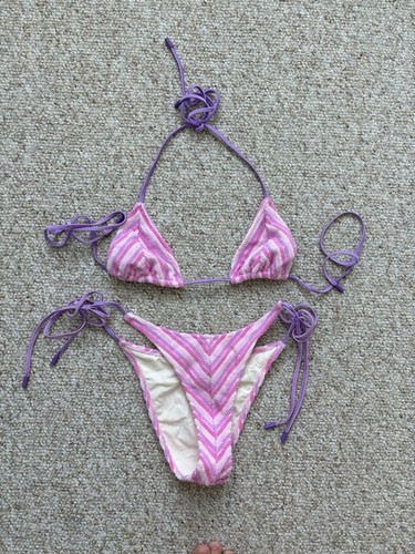 NEW WITHOUT TAG Pink Terry Cloth TRIANGL Brand String Bikini Size XS | eBay