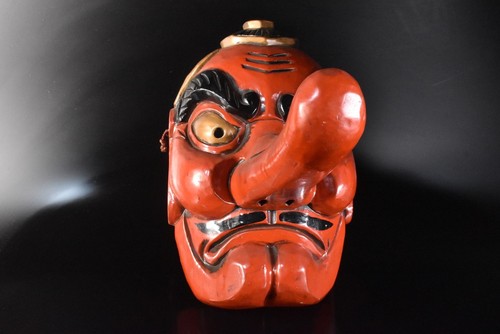 D4059: XF Japanese Wooden Lacquer ware Tengu-shaped BIG MASK | eBay