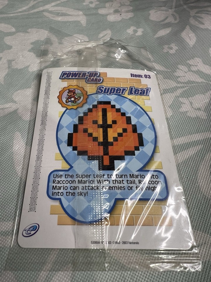 Sealed Nintendo Super Mario Bros 3 Level Card Power Up Gameboy Advance ...