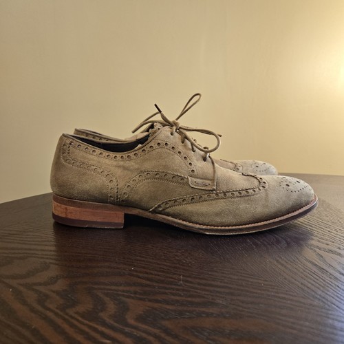 MAGNANNI Brown Medallion Suede Leather Wingtip Lace up Cap Toe Oxford ...