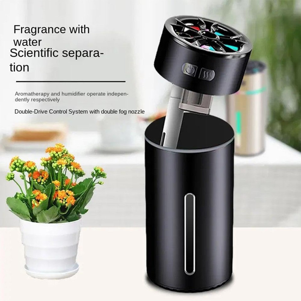 Car Waterless Diffuser for Essential Oils 300ml Dual Nozzle Battery ...