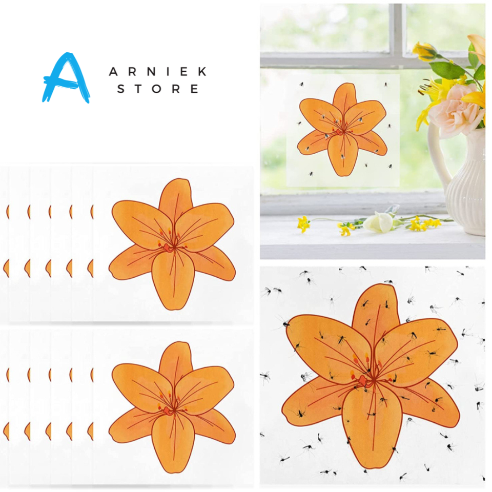 Flower Fly Trap Stickers Window Bug Catcher Insect Killer Sticky Paper ...