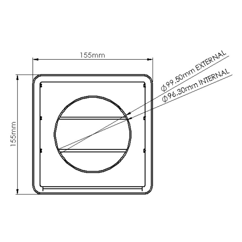 Outside Wall Gravity Grille Vent with Flaps for extract fans or Tumble ...