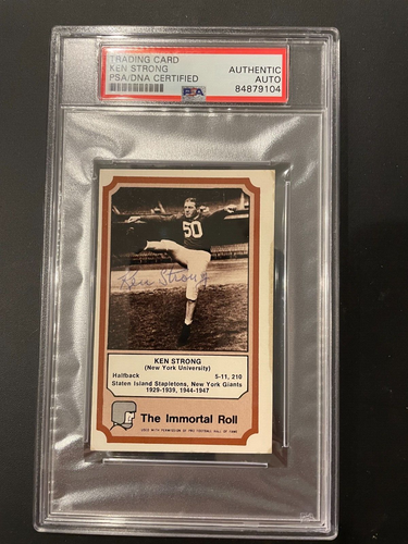 Ken Strong Signed 1974 Fleer Immortal Roll Football HOF Giants PSA/DNA ...