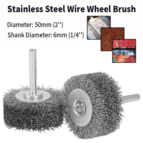 2'' Stainless Steel Wire Brush Whheel With Shank F Die Grinder Rust ...
