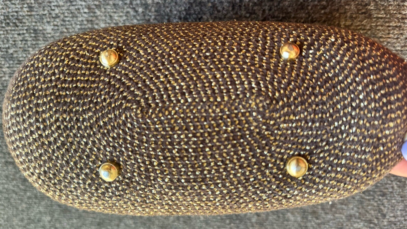 Eric Javits Small Hand Squishee Chain Strap Purse Brown/Gold Purse Bag ...