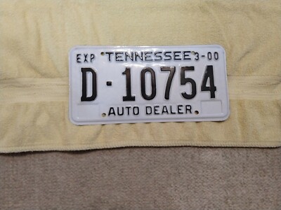 2000 Tennessee Dealer License Plate (D-10754) | eBay