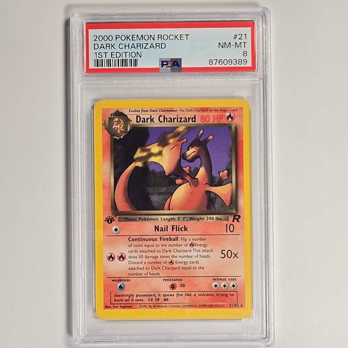 PSA 8 Dark Charizard 21/82 Non-Holo Pokémon Team Rocket 1st Edition | eBay