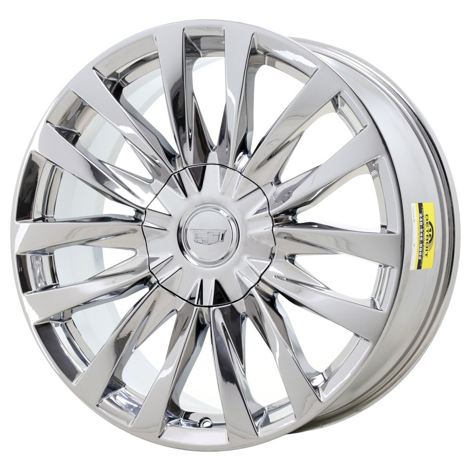 22" CADILLAC ESCALADE PVD BRIGHT CHROME WHEELS-C RIMS FACTORY OEM 4873 ...