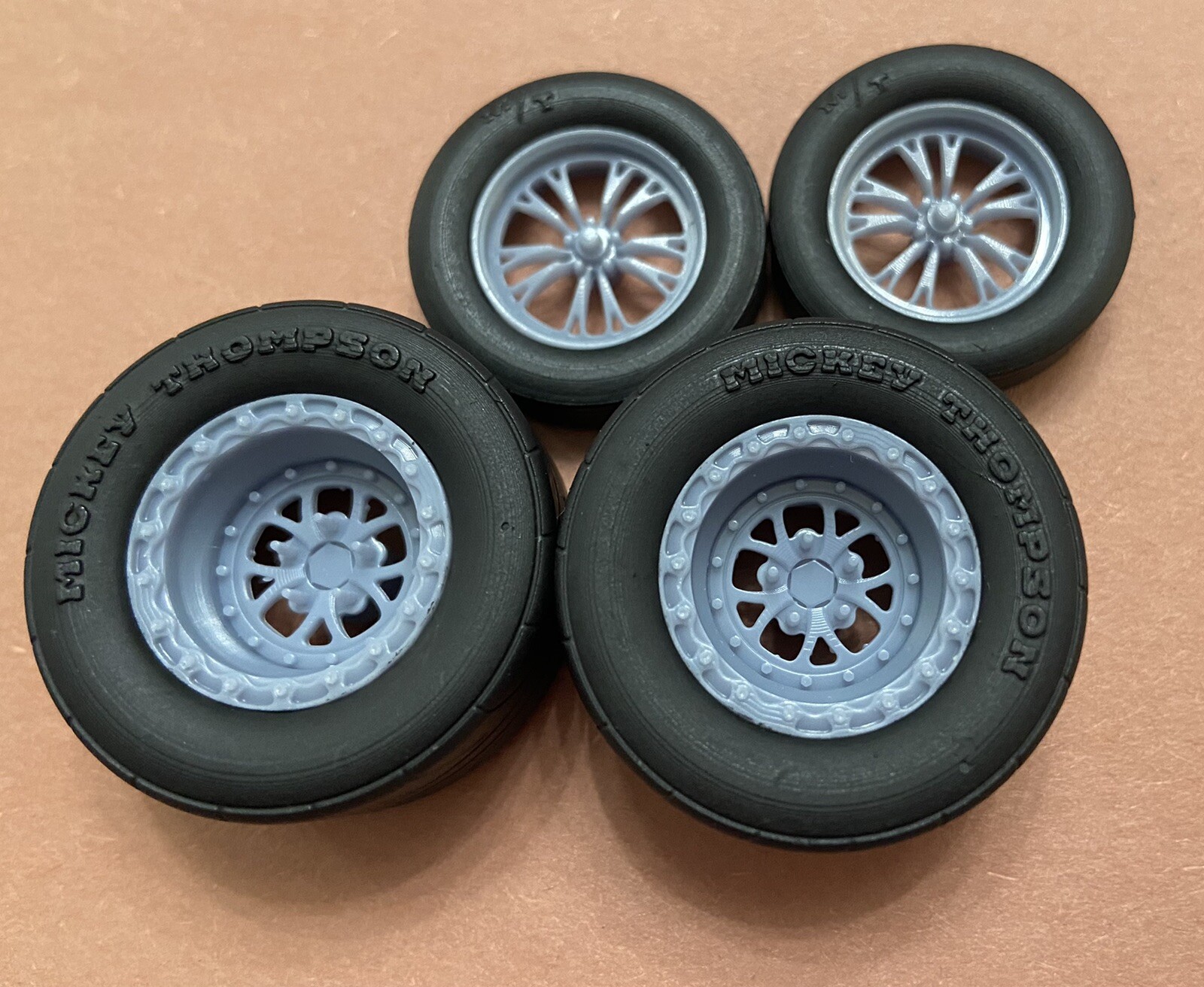 Resin 17/15 Scale inch Weld V-Series Drag Wheels With Cheater Slicks 1/ ...