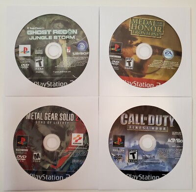 Playstation 2 PS2 Game Lot Of 4 COD Finest Hour Medal Of Honor MGS 2 ...