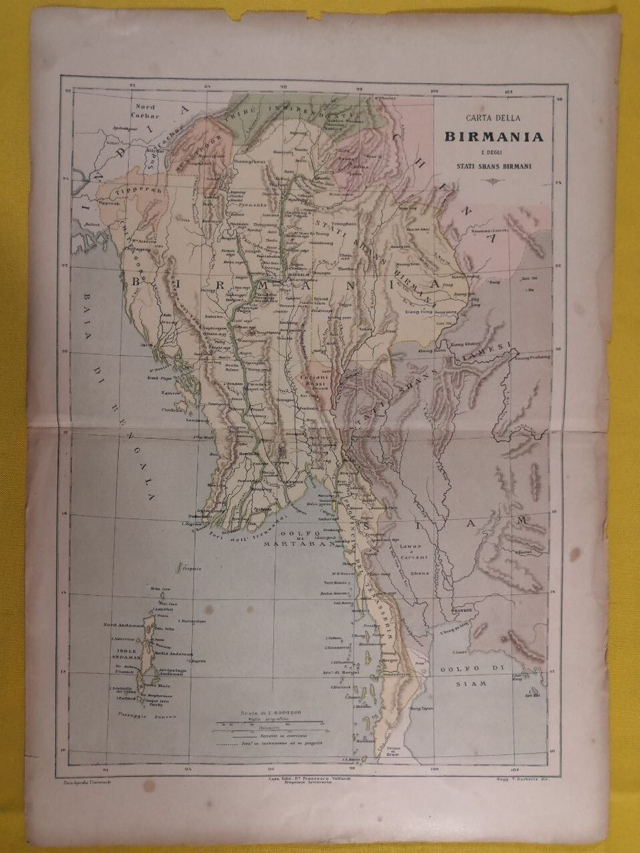 Asia Map Myanmar Burma 1943 Japanese Asian Coprosperity Sphere Map Of