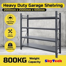 SkyTech 202BG Metal Storage Shelves Up to 800kg 200x200x60cm - Grey ...