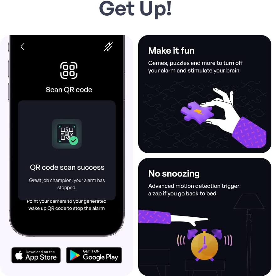 Shock Clock 3 - Alarm Clock for Students & Hard of Hearing - Silent ...