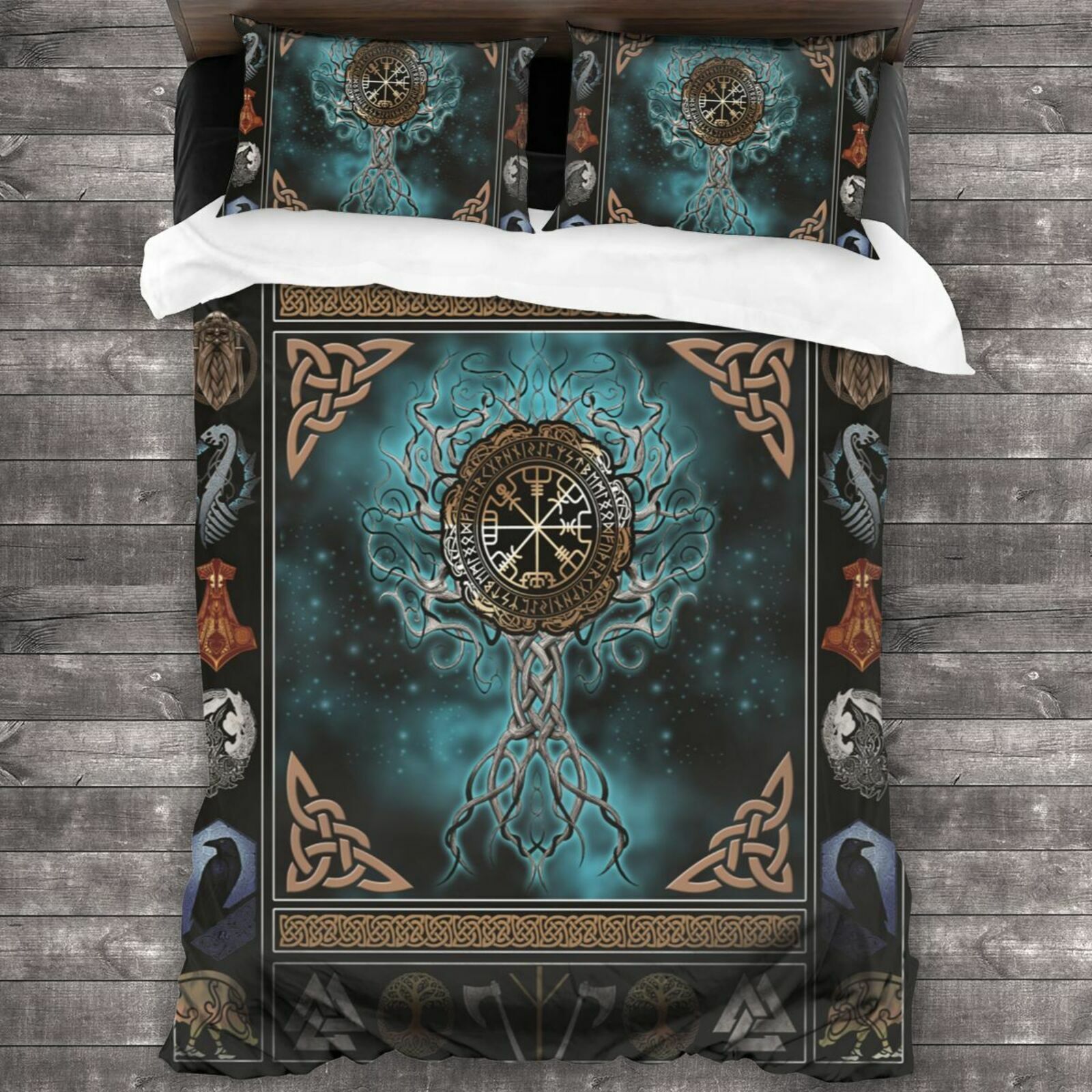 God Tree Viking Mythology Bedding Set Duvet Cover Pillowcase Set Single ...