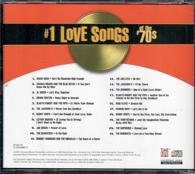 Time-Life #1 Love Songs of the '70s CD | eBay