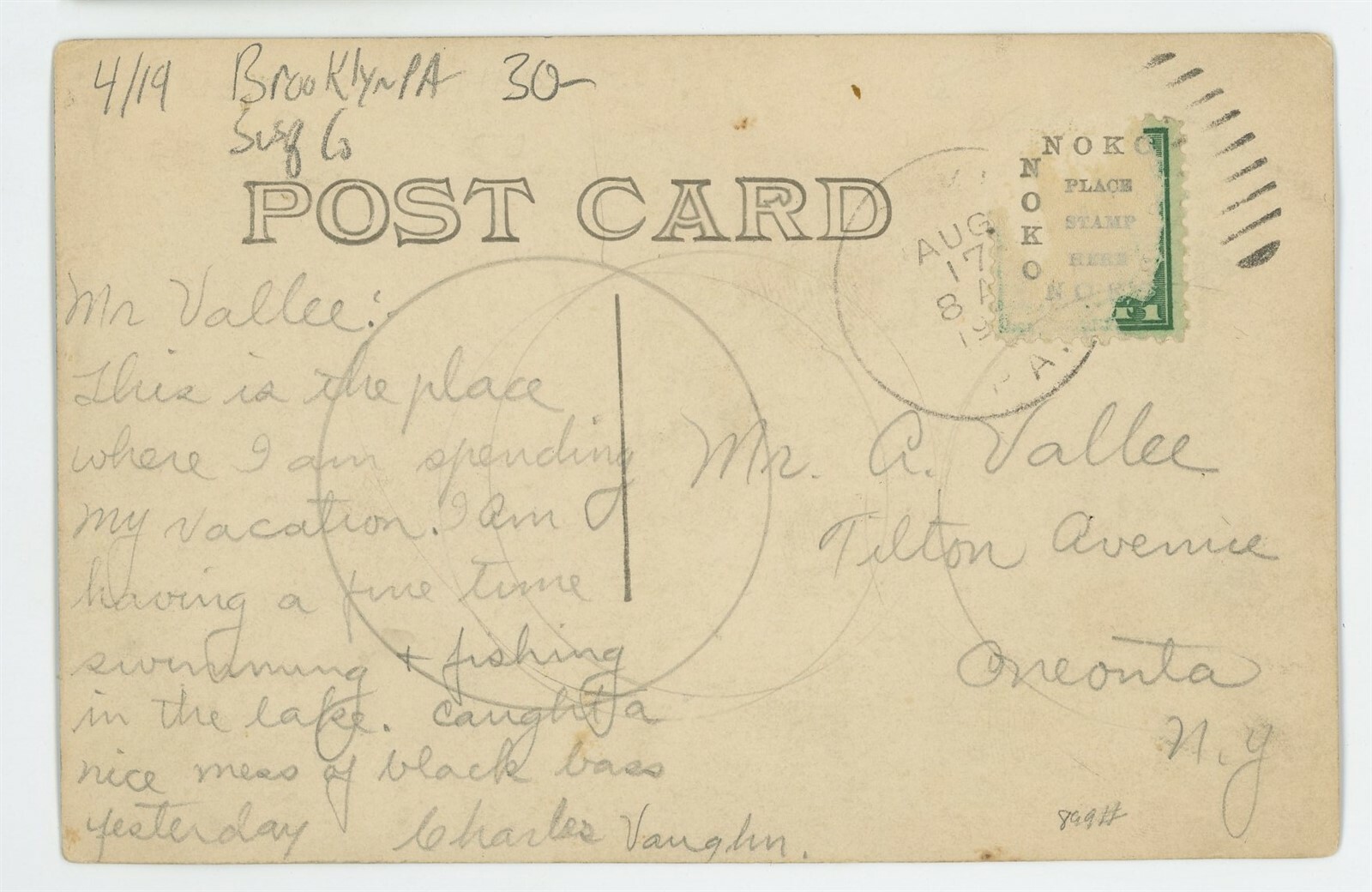 RPPC Aerial View BROOKLYN PA Susquehanna County Pennsylvania Real Photo ...