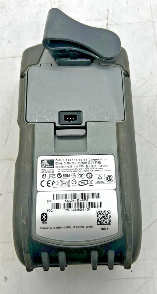 ZEBRA QL 220plus Mobile Printer with Bluetooth NO POWER ADAPTER/ TESTED ...