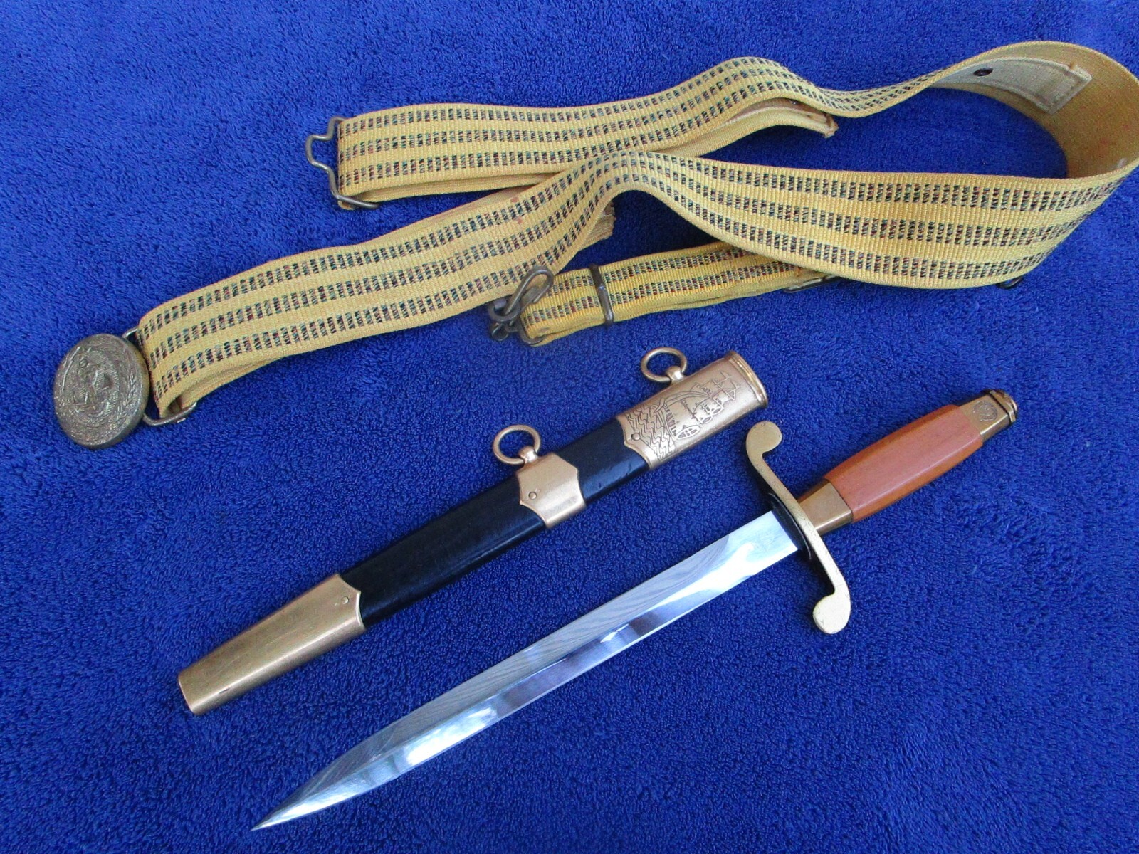 ORIGINAL VINTAGE RUSSIAN NAVY 1958 SOVIET DAGGER KNIFE AND SCABBARD ...