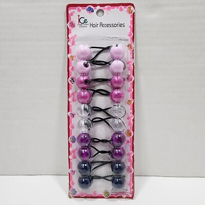 Knocker ball Twin Bead Elastic hair Scrunchie tie girl Hair Ponytail ...