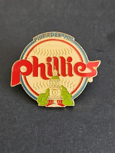 PHILADELPHIA PHILLIES BASEBALL TEAM LOGO ENAMEL PIN VINTAGE 1985 PETER ...