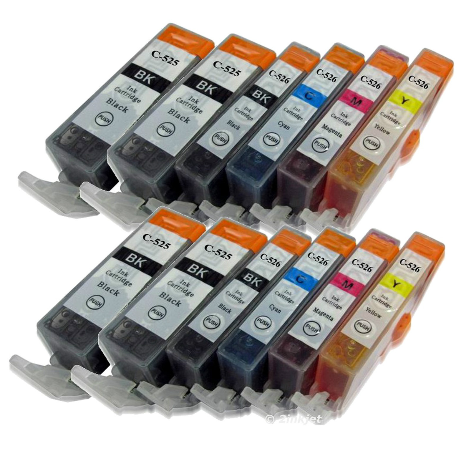 12 Pack PGI-225 CLI-226 Ink Combo For Canon PIXMA MG5120 MG5220 MG5320 ...