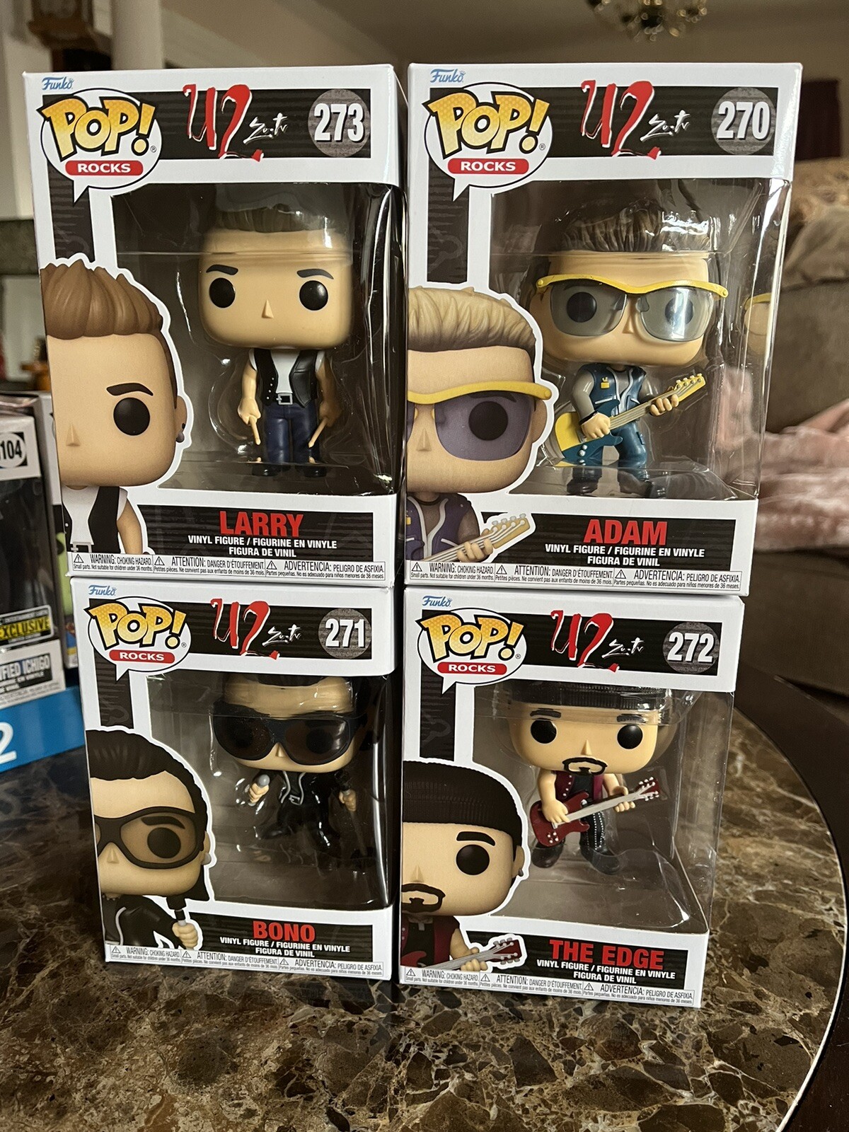 Funko POP! Rocks - U2 (Zoo TV) Vinyl Figures - SET OF 4 (The Edge, Bono ...