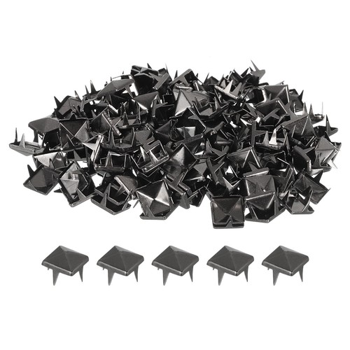 150Pcs Square Pyramid Rivets for Clothing, 8mm Four-Jaw Studs Spikes ...