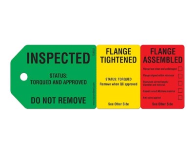 Incom - 3 Stage Flange Management Tags - 100 Pack - Sequentially ...