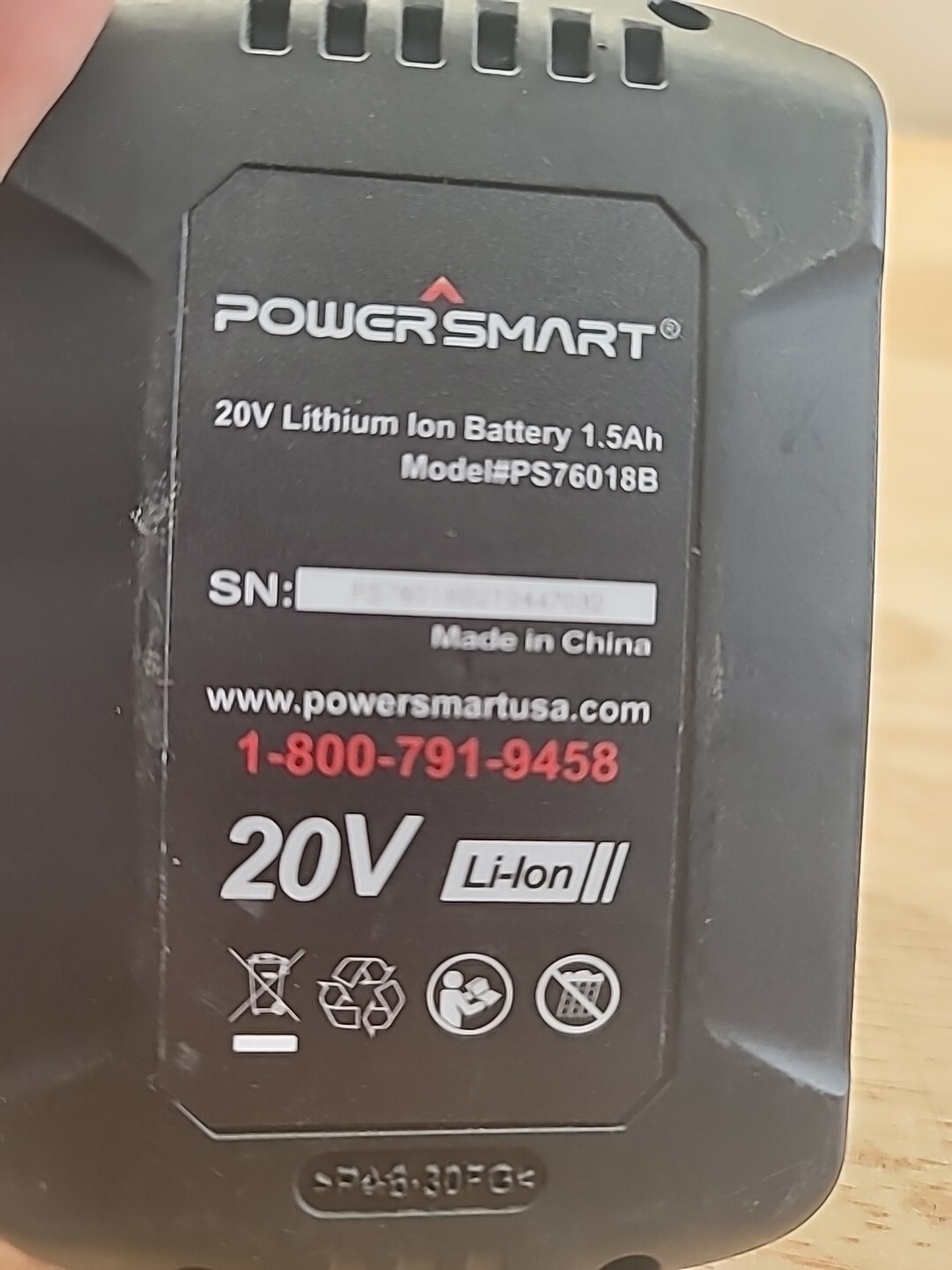 PowerSmart Battery PS76018B 20V Li-ion 1.5Ah || Battery Only for sale ...