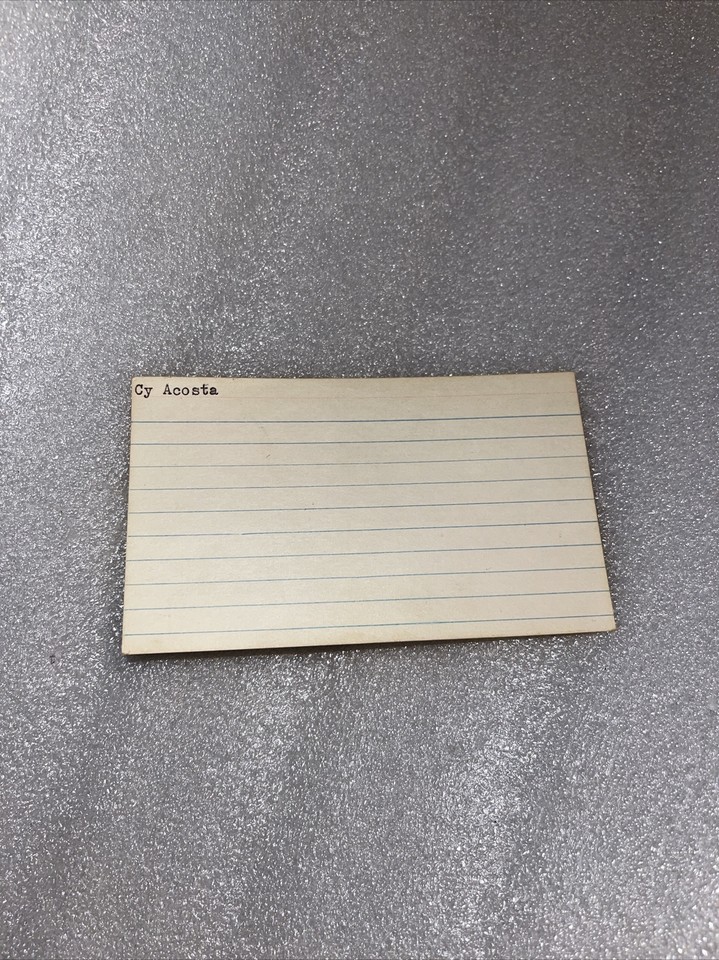 CY ACOSTA SIGNED AUTO'D INDEX CARD 3X5 PHILLIES WHITE SOX MLB DEBUT ...