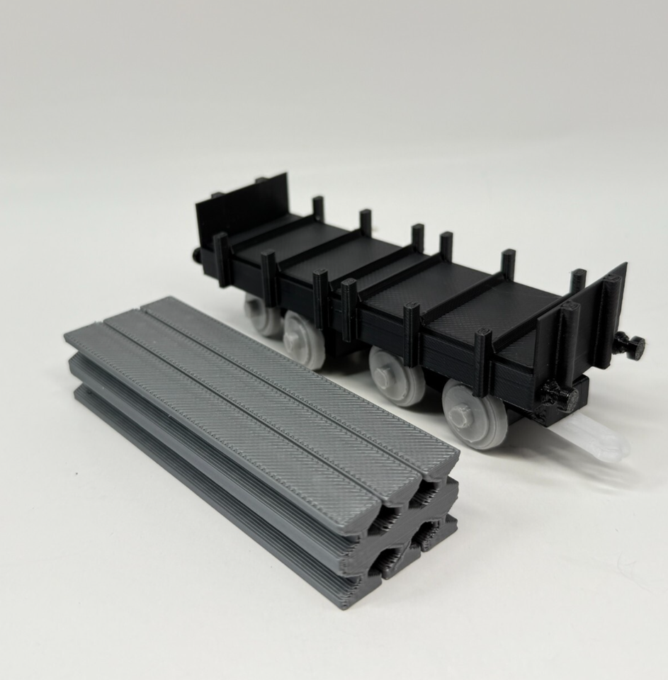 Trackmaster Two Flat Freight Cargo Trains Custom Made for Thomas Train ...